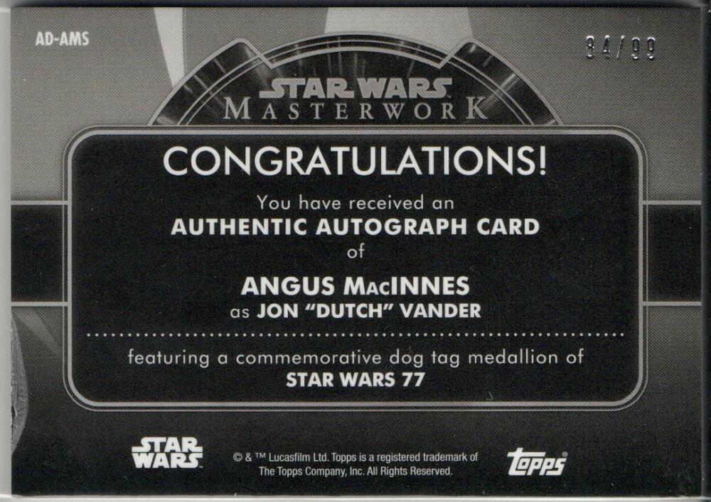 ミントモール / MINT 吉祥寺店 / 2020 Topps Star Wars Masterwork Angus MacInnes as ...