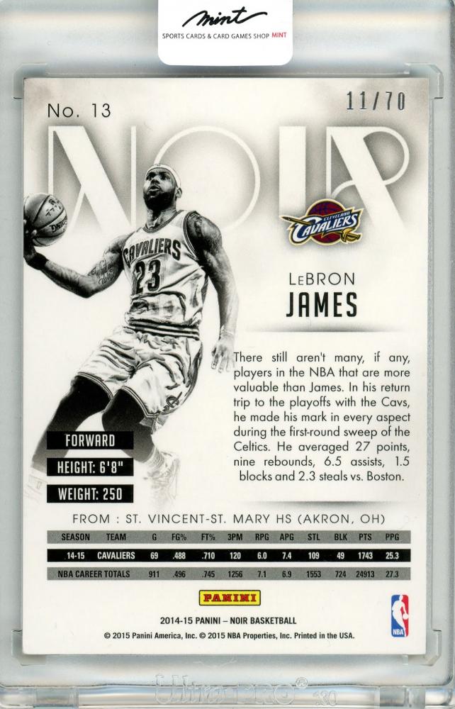 ミントモール / MINT 札幌店 / 2014-15 PANINI Noir LeBron James Base Black/White ...