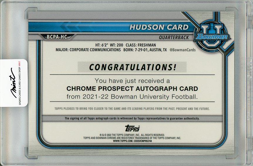 ミントモール / MINT 梅田店 / 2021-22 TOPPS Bowman University Hudson Card Autograph