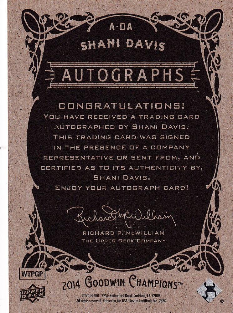 ミントモール / MINT 浦和店 / 2014 Upper Deck Goodwin Champions Shani Davis ...