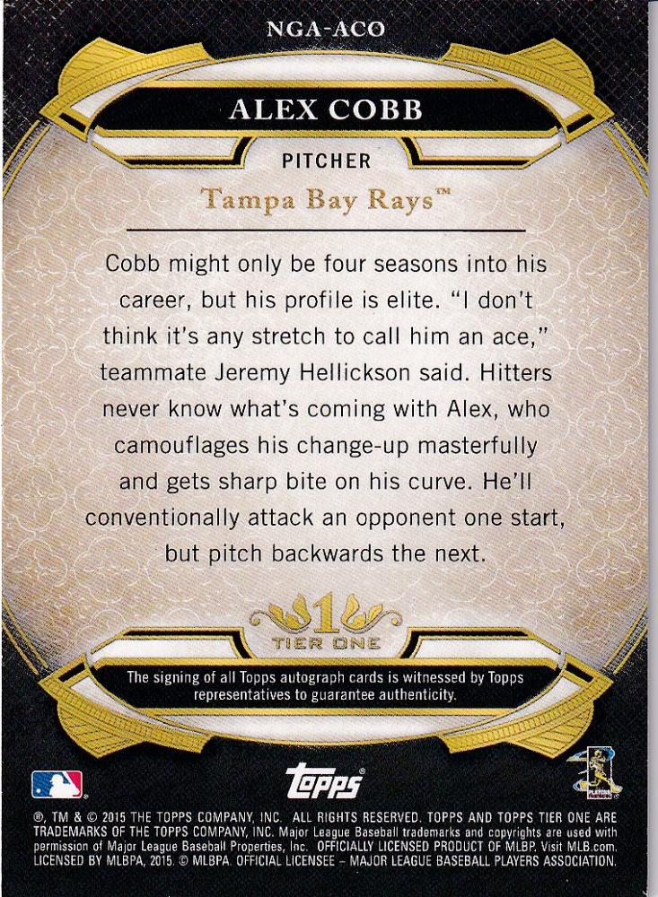 ミントモール / MINT 浦和店 / 2015 Topps Tier One Tampa Bay Rays Alex Cobb New ...