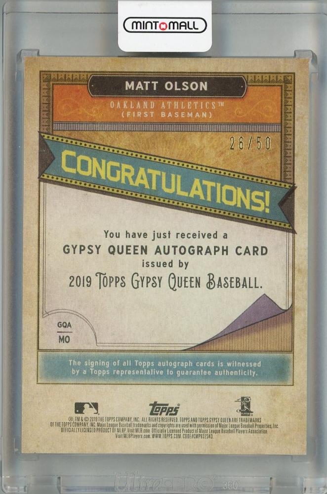 ミントモール / MINT 浦和店 / 2019 Topps Gypsy Queen Oakland Athletics Matt Olson ...