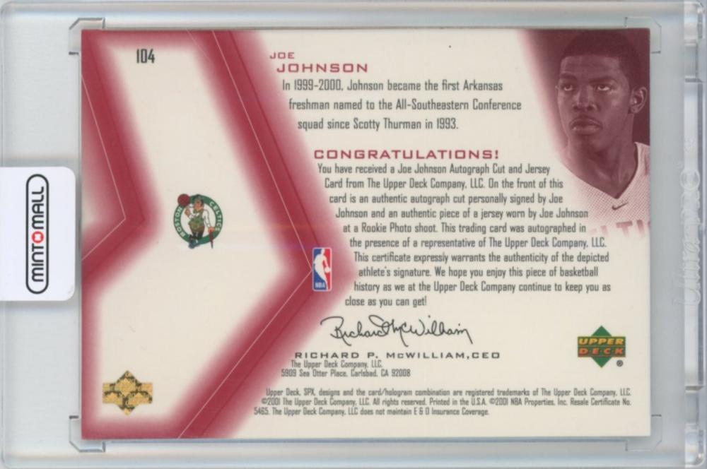 ミントモール / MINT 広島店 / 2001-02 Upper Deck SPX Joe Johnson Auto Jersey ...