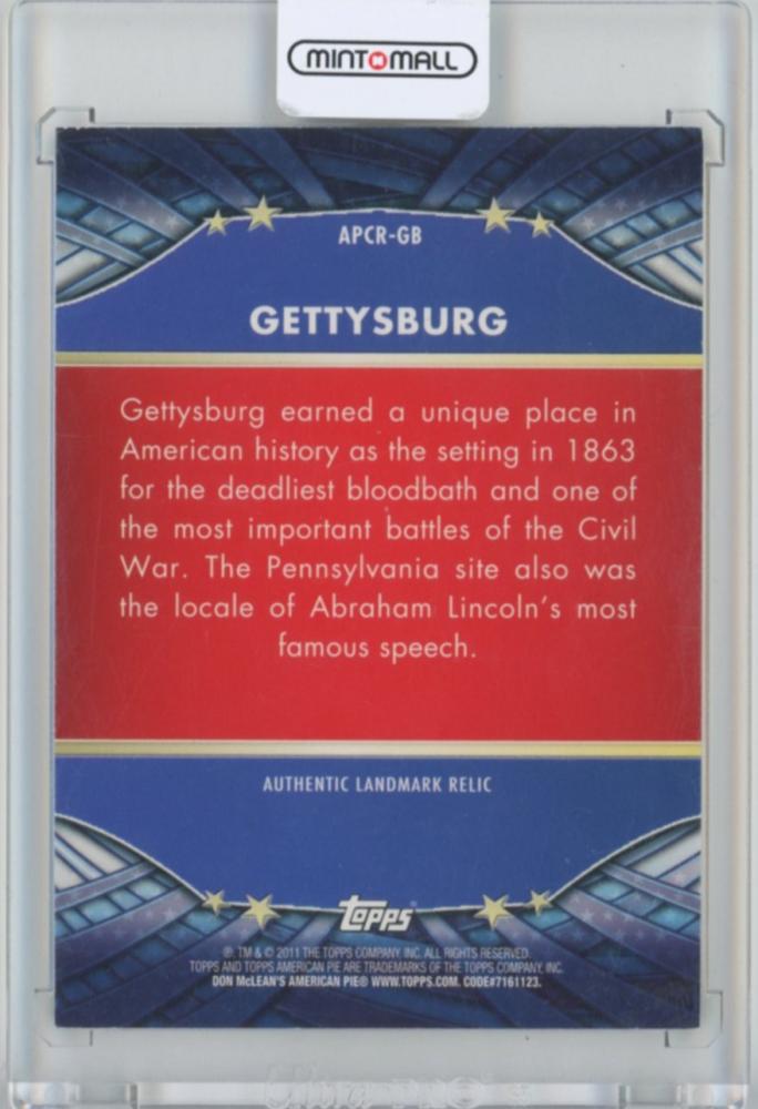 ミントモール / MINT 広島店 / 2011 Topps American Pie Gettysburg authentic ...