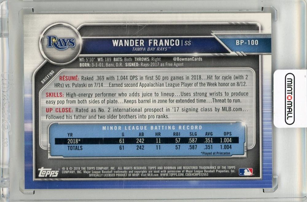 ミントモール / MINT 新宿店 / 2019 BOWMAN Prospects / Wander Franco Tampa Bay Rays