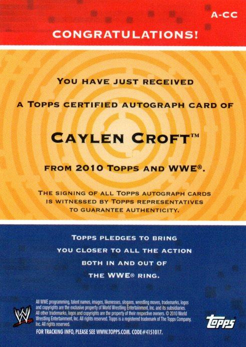 ミントモール / MINT 梅田店 / 2010 TOPPS WWE Caylen Croft Autograph 21/25