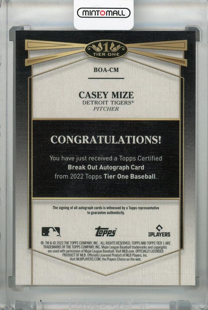 ミントモール / MINT 浦和店 / 2022 Topps Tier One Detroit Tigers Casey Mize Break ...