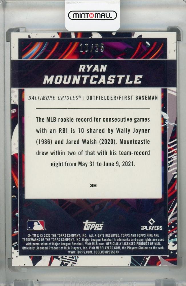 ミントモール / MINT 浦和店 / 2022 Topps Fire Baltimore Orioles Ryan Mountcastle ...