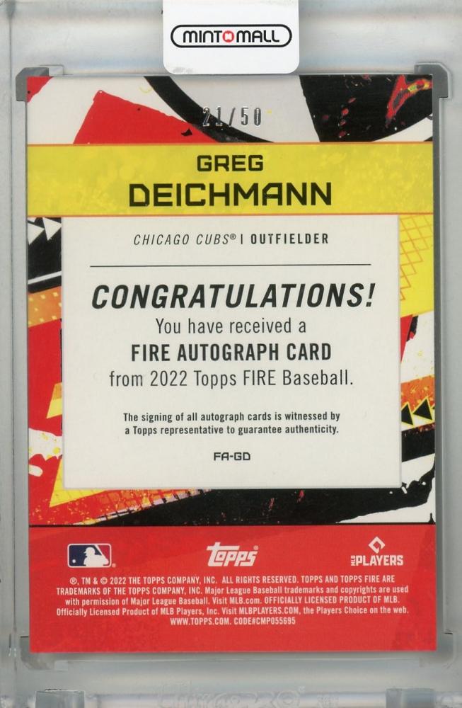 ミントモール / MINT 浦和店 / 2022 Topps Fire Chicago Cubs Greg Deichmann ...