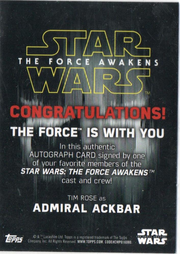 ミントモール / MINT 吉祥寺店 / 2015 STAR WARS The Force Awakens Series 1 Tim Rose ...