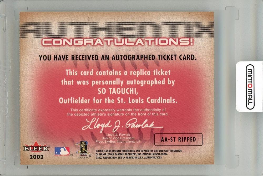 ミントモール / MINT 新宿店 / 2002 FLEER AUTHENTIX Autograph AuthenTIX / So ...