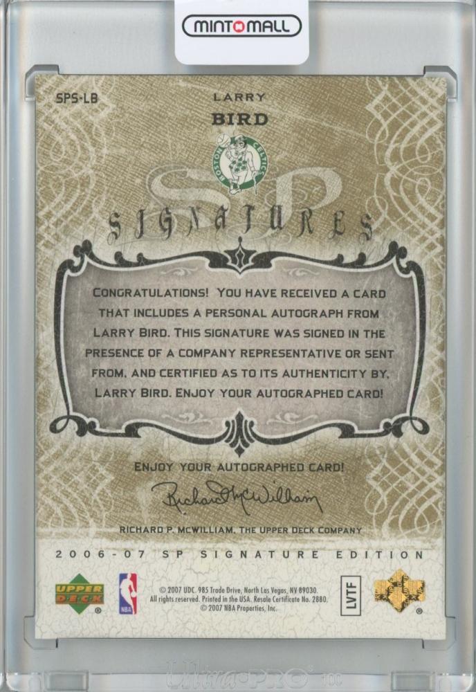 ミントモール / MINT 池袋店 / 2006-07 Upper Deck SP Signature Edition Larry Bird ...