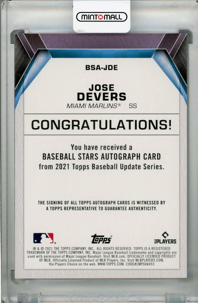 ミントモール / MINT 浦和店 / 2021 Topps Update Miami Marlins Jose Devers ...