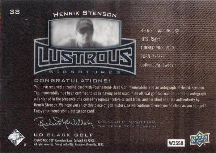 ミントモール / MINT 梅田店 / 2013 UPPER DECK UD Black Golf Henrik Stenson ...