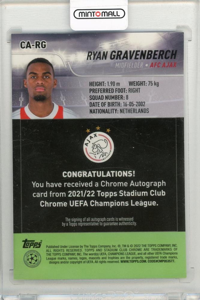 ミントモール / MINT 新宿店 / 2021-22 TOPPS Stadium Club Chrome UEFA Champions League Autograph Ryan ...