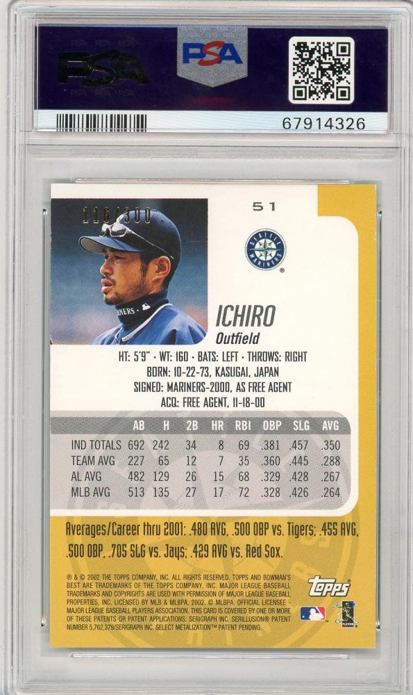 ミントモール / MINT 三宮店 / 2002 Bowman's Best Ichiro BLUE PSA10