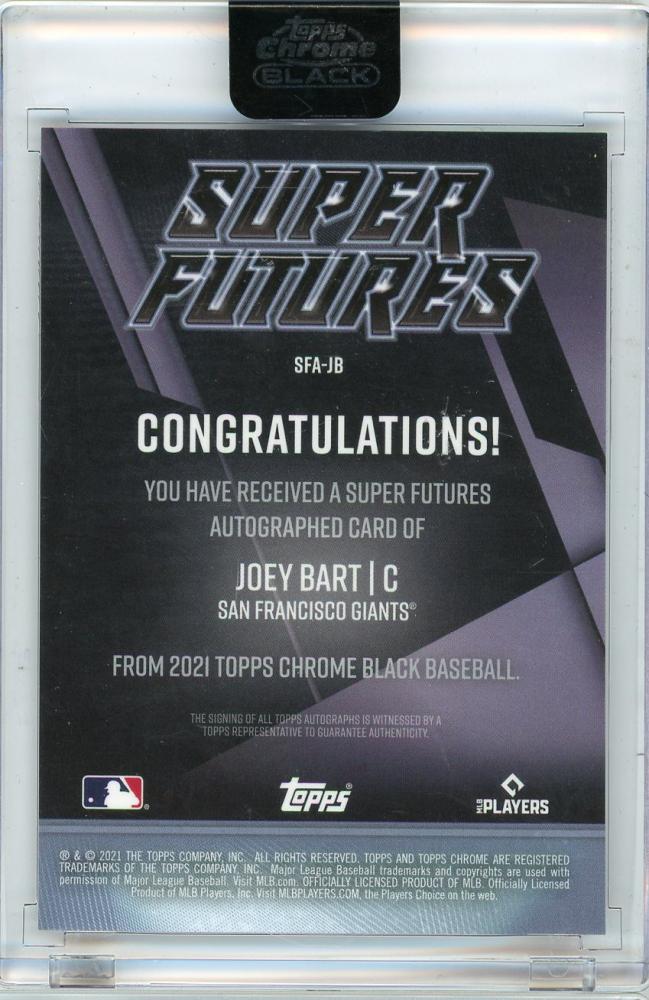 ミントモール / MINT 三宮店 / 2021 Topps Chrome Black Joey Bart Autographs 43/99