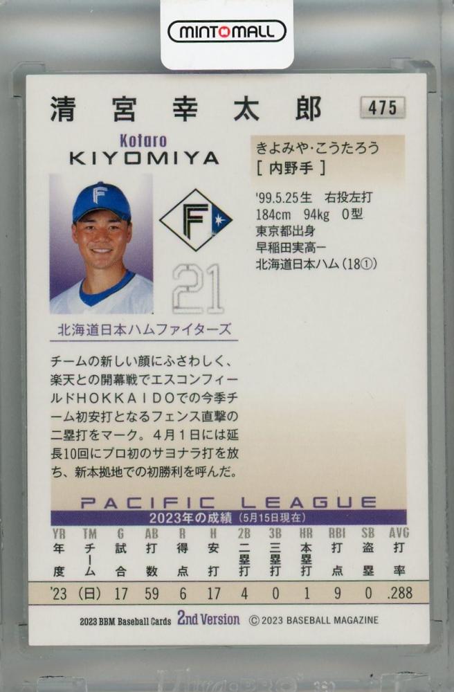ミントモール / MINT 浦和店 / 2023 BBM 2nd Version 北海道日本ハムファイターズ 清宮幸太郎 レギュラーカード ウルトラシークレット版(パラレル版)