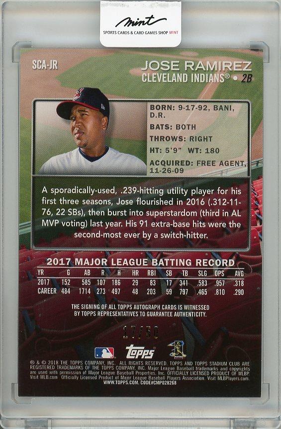 ミントモール / MINT 梅田店 / 2018 TOPPS Stadium Club Jose Ramirez Autograph 17/50