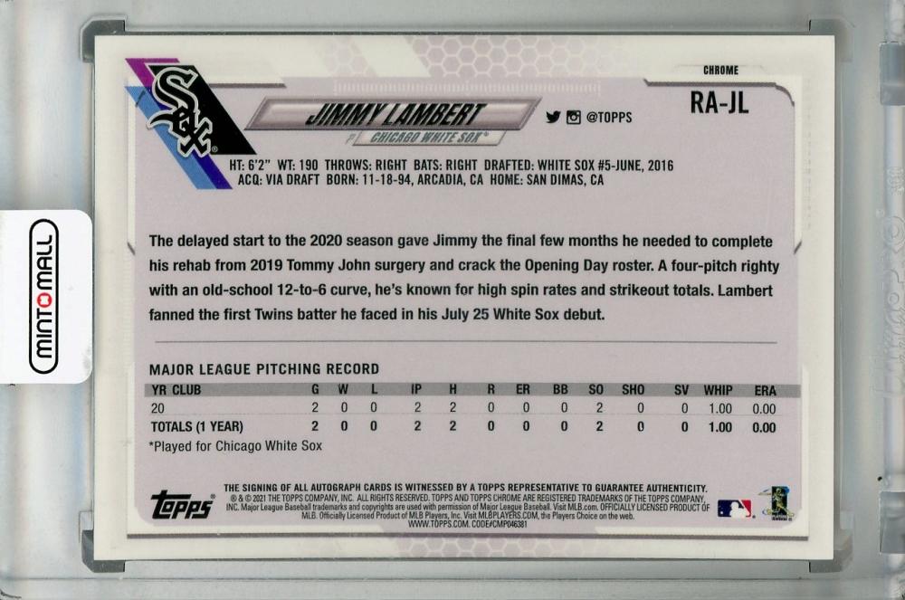 ミントモール / MINT 浦和店 / 2021 Topps Chrome Chicago White Sox Jimmy Lambert ...