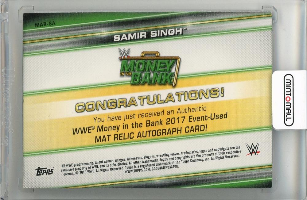 ミントモール / MINT 新宿店 / 2019 TOPPS WWE Money in the Bank Autographed Mat ...