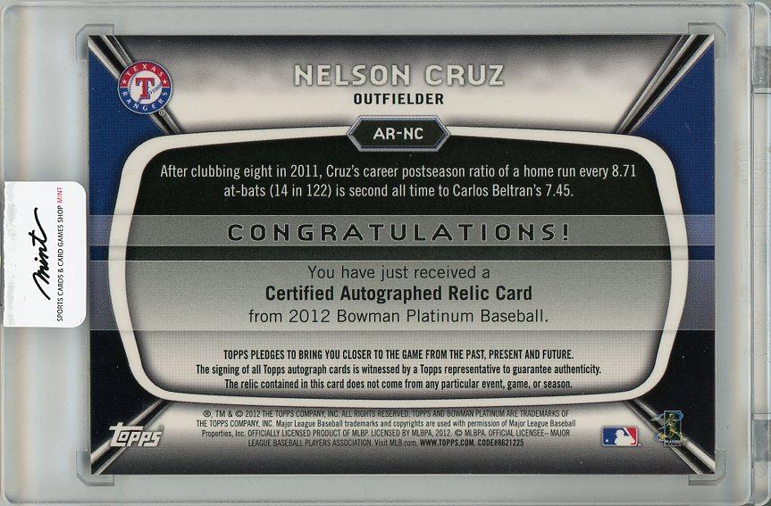 ミントモール / MINT 梅田店 / 【裏面微キズあり】2012 TOPPS Bowman Platinum Nelson Cruz ...