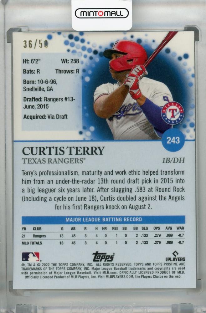 ミントモール / MINT 浦和店 / 2022 Topps Pristine Texas Rangers Curtis Terry Base ...