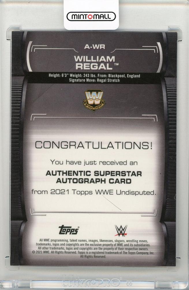 ミントモール / MINT 新宿店 / 2021 TOPPS WWE Undisputed Autographs William Regal ...