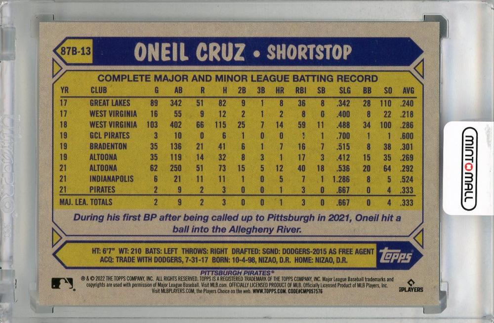 ミントモール / MINT 新宿店 / 2022 TOPPS Japan 87 Topps Cherry Tree #87B13 ...