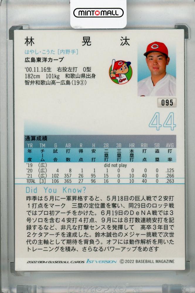 ミントモール / MINT 浦和店 / 2022 BBM 1st version 広島東洋カープ 林晃汰 レギュラーカード(シークレット版)