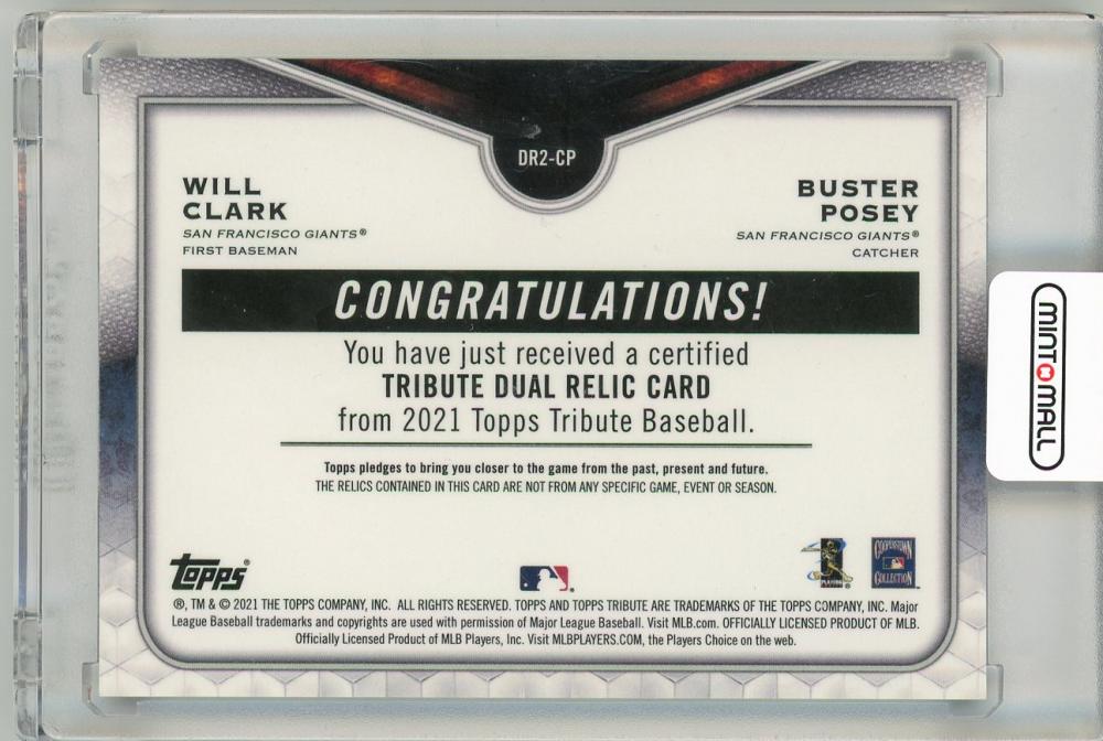 ミントモール / MINT 三宮店 / 2020 Topps Tribute Will Clark / Buster Posey Jersey ...