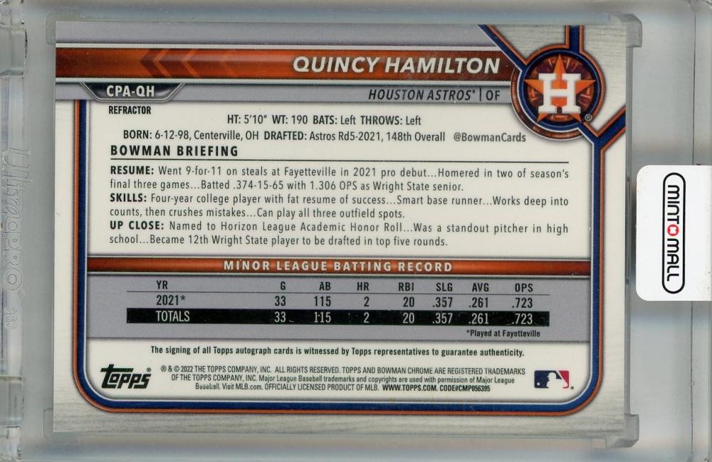 ミントモール / MINT 浦和店 / 2022 Topps Bowman Chrome Quincy Hamilton Chrome ...