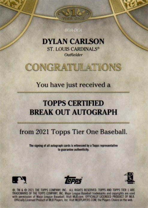 ミントモール / MINT 千葉店 / 2021 Topps Tier One Dylan Carlson Autographs 110/150