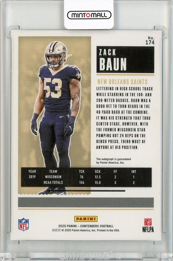 ミントモール / MINT 新宿店 / 2020 PANINI Contenders #174 Autograph RC Zack Baun ...