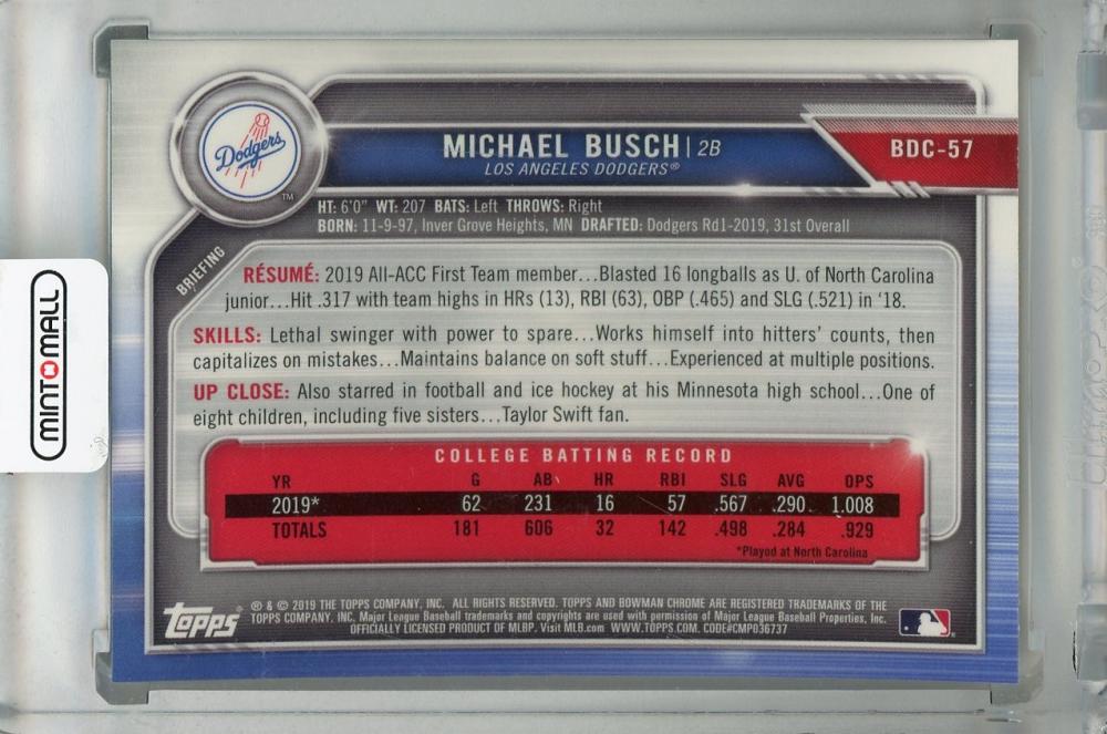 ミントモール / MINT 浦和店 / 2019 Topps Bowman Draft Los Angeles Dodgers Michael Busch Base Chrome