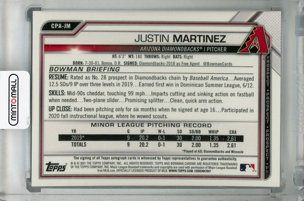 ミントモール / MINT 浦和店 / 2021 Topps Bowman Arizona Diamondbacks Justin ...