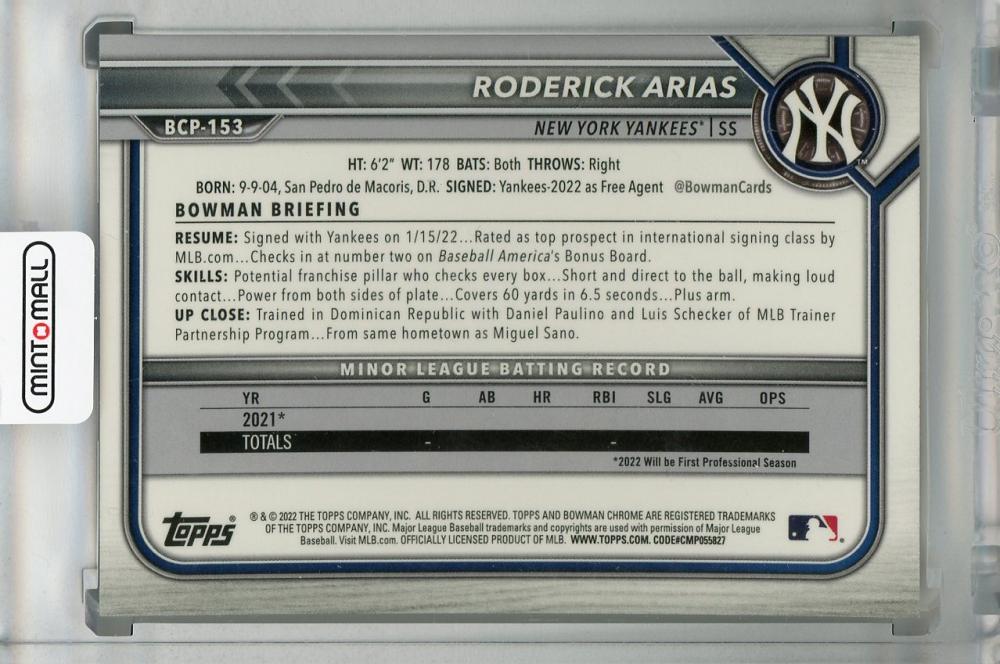 ミントモール / MINT 浦和店 / 2022 Topps Bowman Chrome New York Yankees Roderick ...