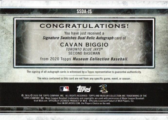 ミントモール / MINT 梅田店 / 2020 TOPPS Museum Collection Cavan Biggio Autograph ...