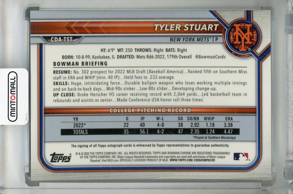 ミントモール / MINT 浦和店 / 2022 Topps Bowman Draft New York Mets Tyler Stuart ...