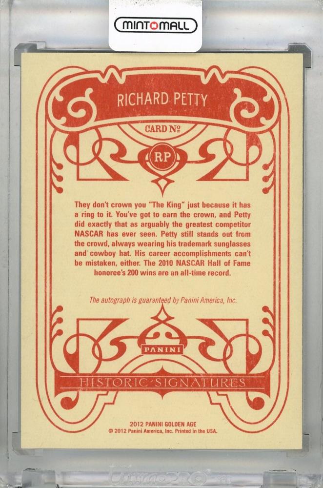 ミントモール / MINT 新宿店 / 2012 PANINI Golden Age Richard Petty Historic ...