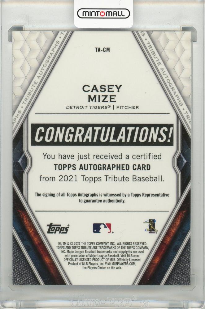 ミントモール / MINT 大丸心斎橋店 / 2021 Topps Tribute Autograph / Casey Mize 【02/99】