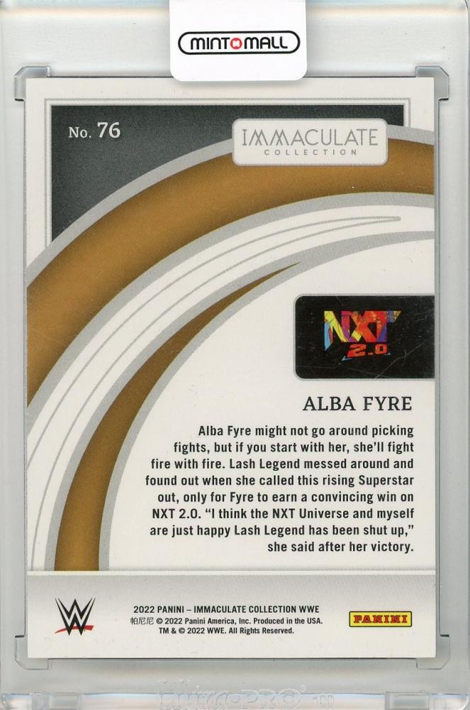 ミントモール / MINT 新宿店 / 2022 PANINI Immaculate Collection WWE WWE Red #76 Alba Fyre 【19/40】