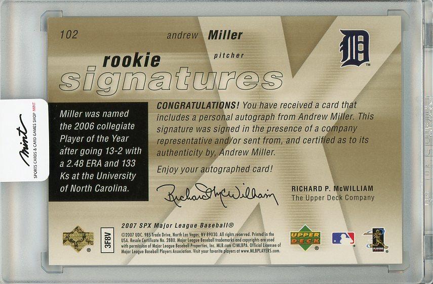 ミントモール / MINT 梅田店 / 2007 UPPER DECK SPx Andrew Miller Autograph (RC)