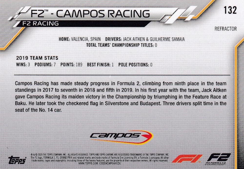 ミントモール / MINT 浦和店 / 2020 Topps Chrome Formula 1 Racing Campos Racing ...