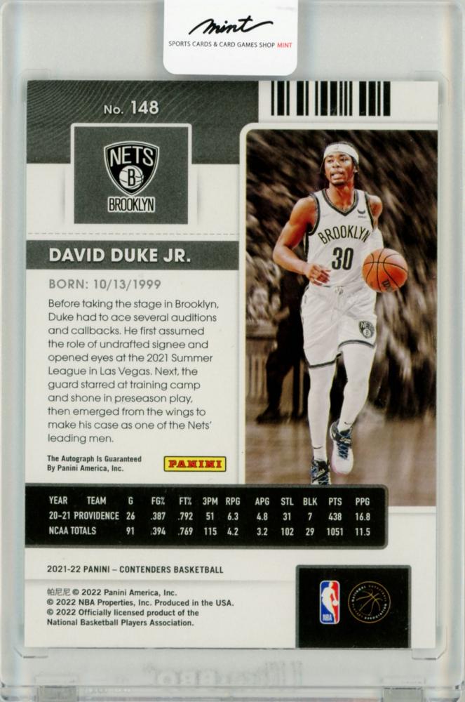 ミントモール / MINT 福岡店 / 2021-22 Panini Contenders David Duke Jr. Autographs ...