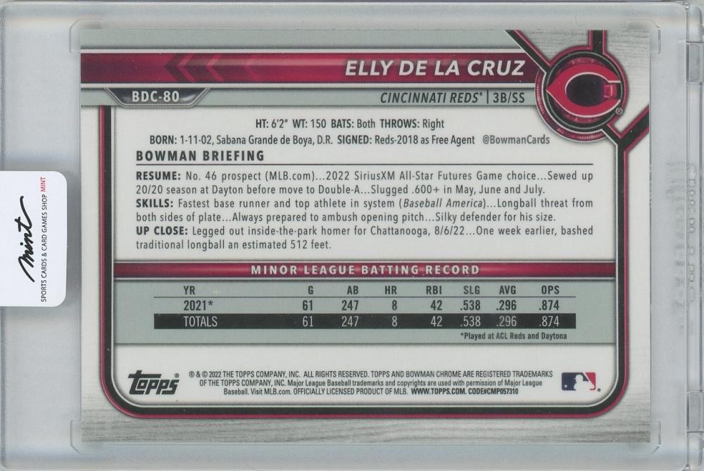 ミントモール / MINT 横浜店 / 2022 BOWMAN Chrome Draft #BDC80 / ELLY De La CRUZ ...