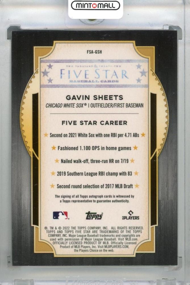 ミントモール / MINT 新宿店 / 2022 TOPPS FIVE STAR Autographs #FSAGSH RC / Gavin ...