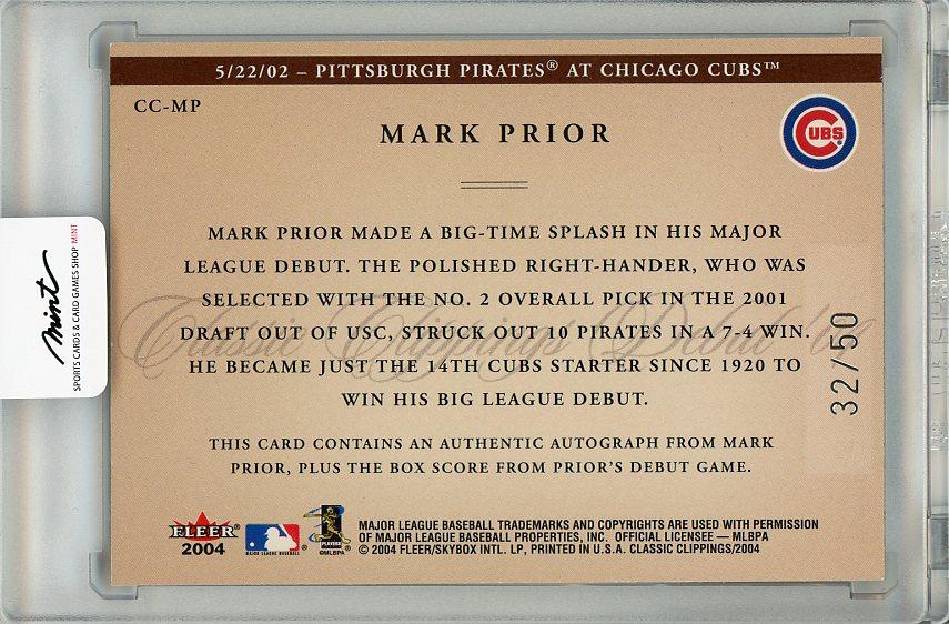 ミントモール / MINT 梅田店 / 2004 FLEER Classic Clippings Mark Prior Autograph 32/50
