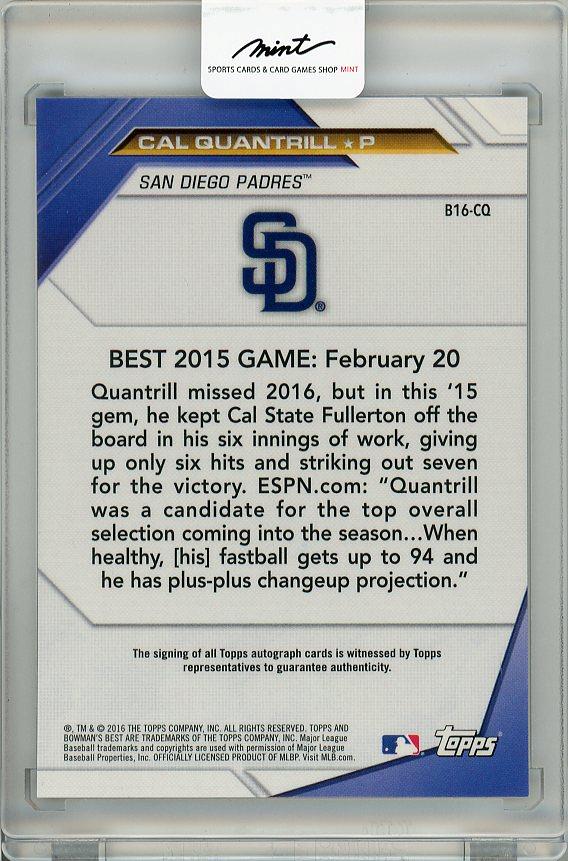ミントモール / MINT 梅田店 / 2016 TOPPS Bowman's Best Cal Quantrill Autograph