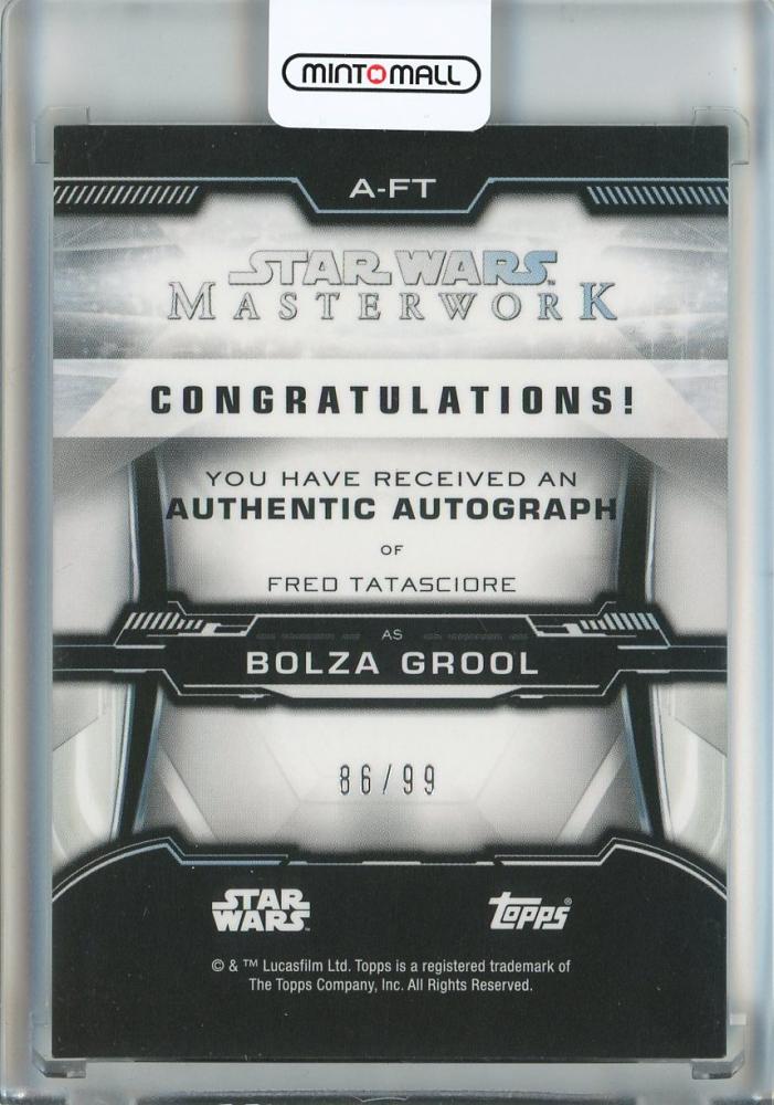 ミントモール / MINT 吉祥寺店 / 2017 TOPPS STAR WARS MASTERWORK Fred Tatasciore as ...